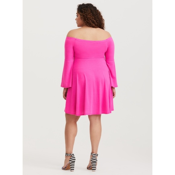 torrid | Dresses | Torrid Bright Pink Jersey Skater Mini Dress 2x ...